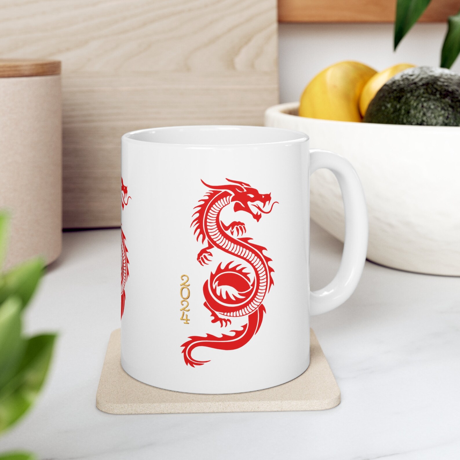 Chinese New Year 2024 Red Dragon Ceramic Mug Year of the Dragon Mug ...
