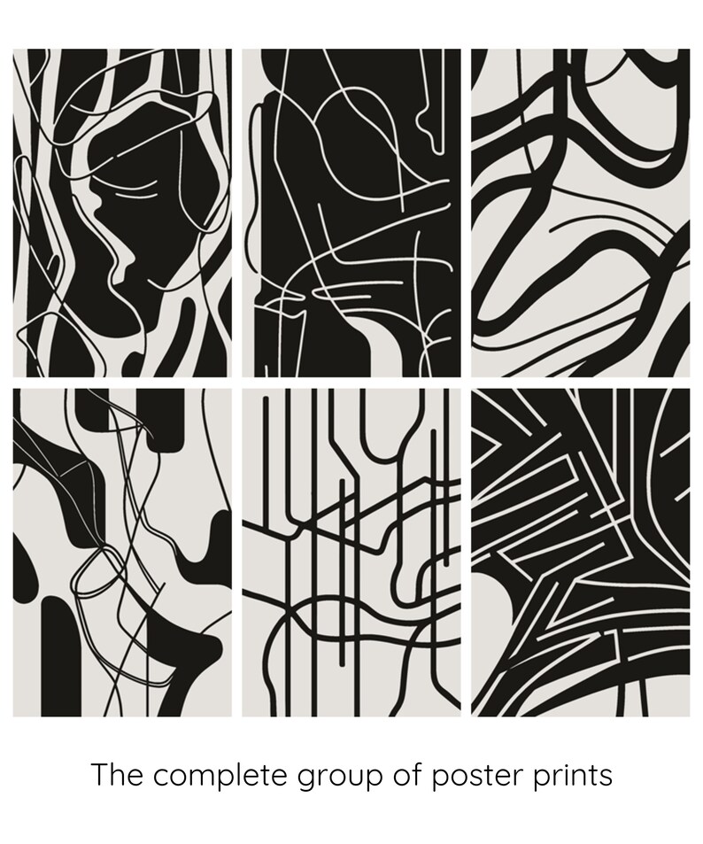Abstract Line Art Matte Poster Home Decor Wall Art Modern Art Design ...