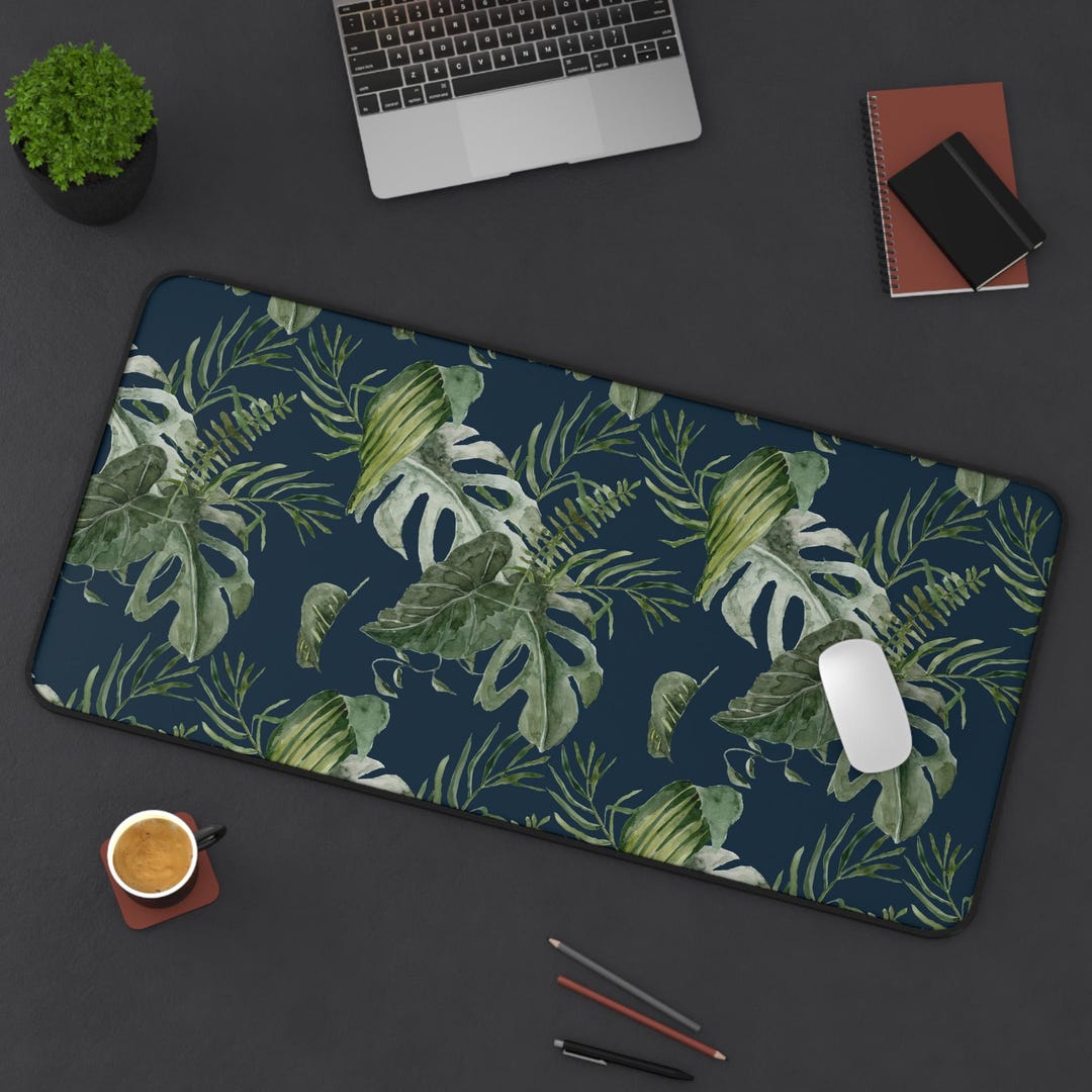 Tropical Large Mouse Pad, Monstera Leaf Office Decor, Aesthetic Gaming ...