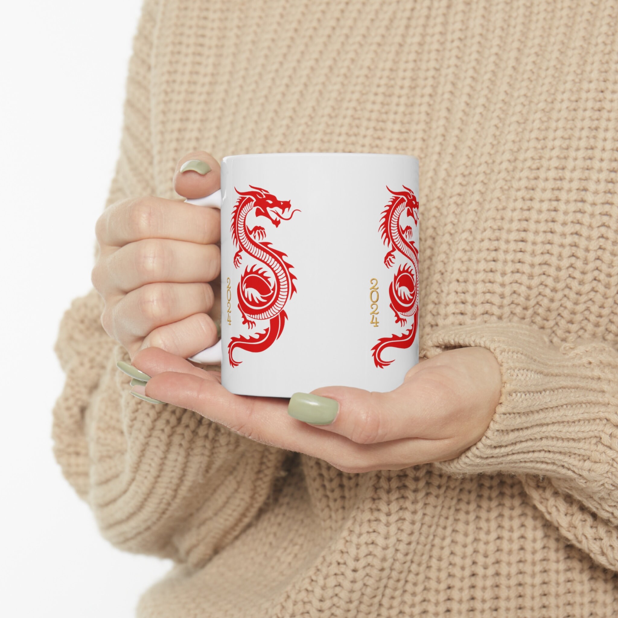Chinese New Year 2024 Red Dragon Ceramic Mug Year of the Dragon Mug ...