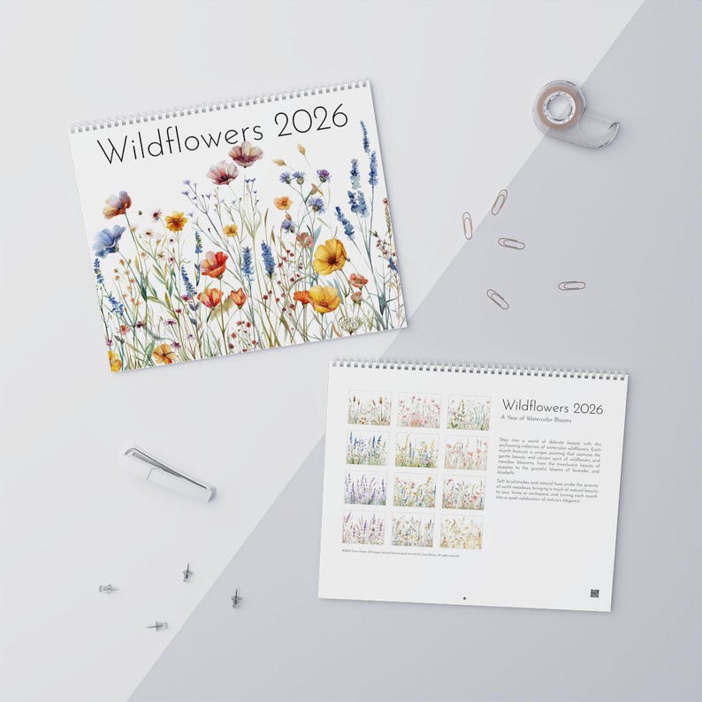 2026 Wildflower Wall Calendar: Colorful Floral Yearly Planner - Etsy