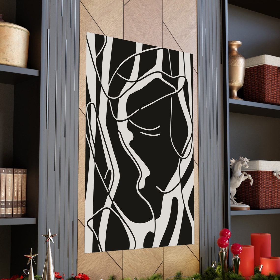 Abstract Line Art Matte Poster Home Decor Wall Art Modern Art Design ...