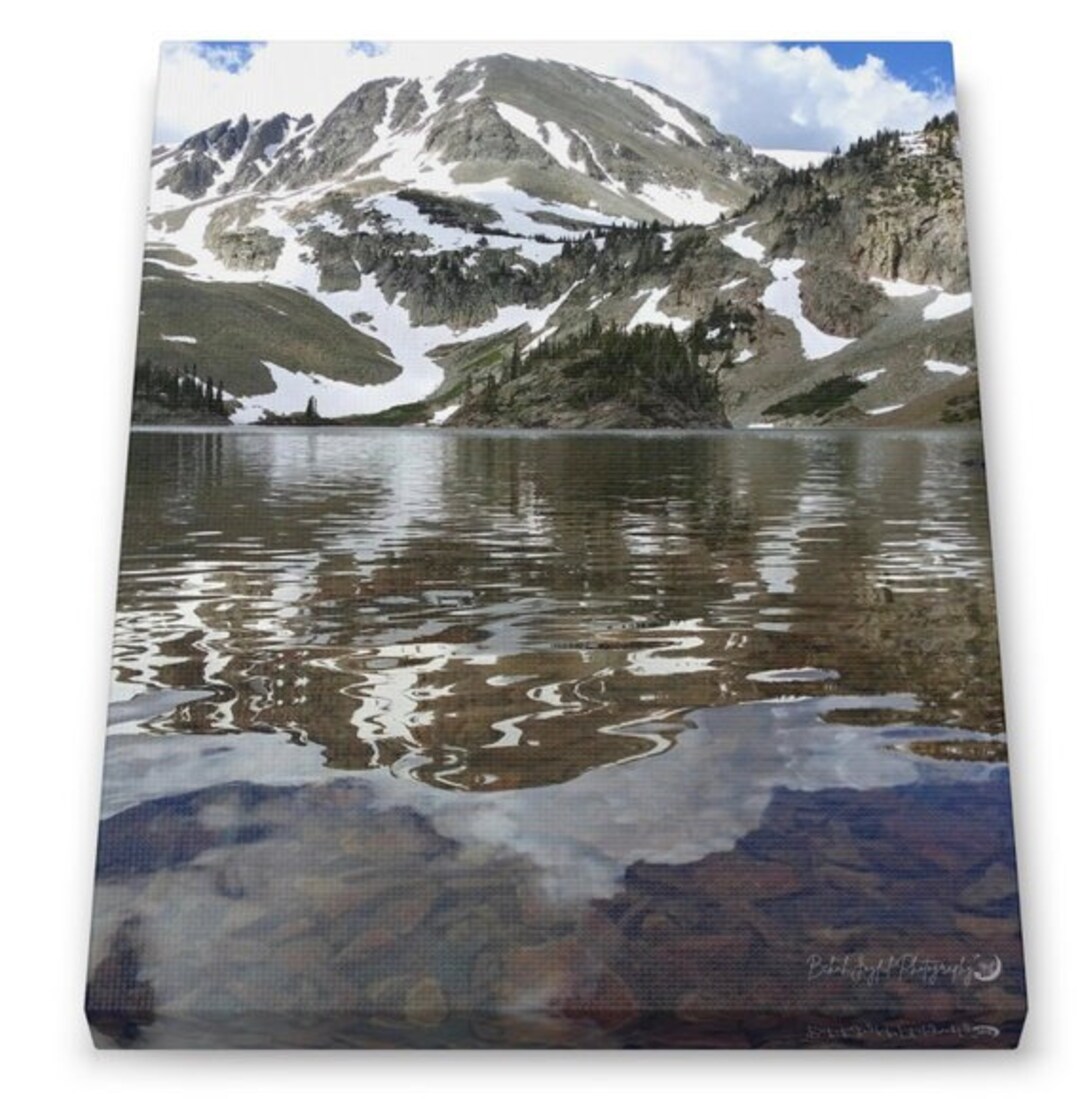 Mountain Lake Reflection Canvas Gallery Wrap - Etsy