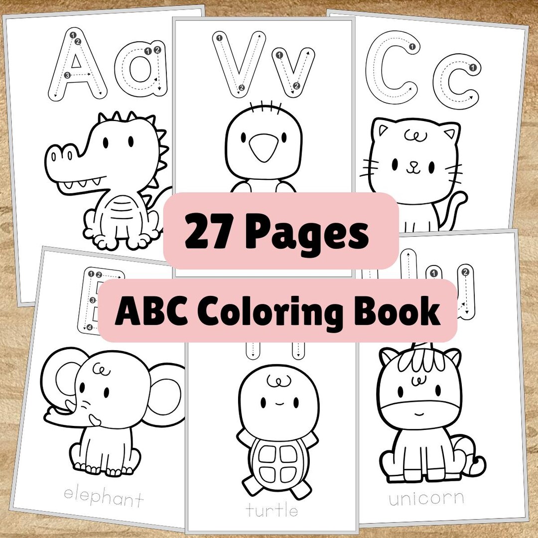 ABC Book Baby Shower Coloring Baby First ABC Book Trace the Letter ...