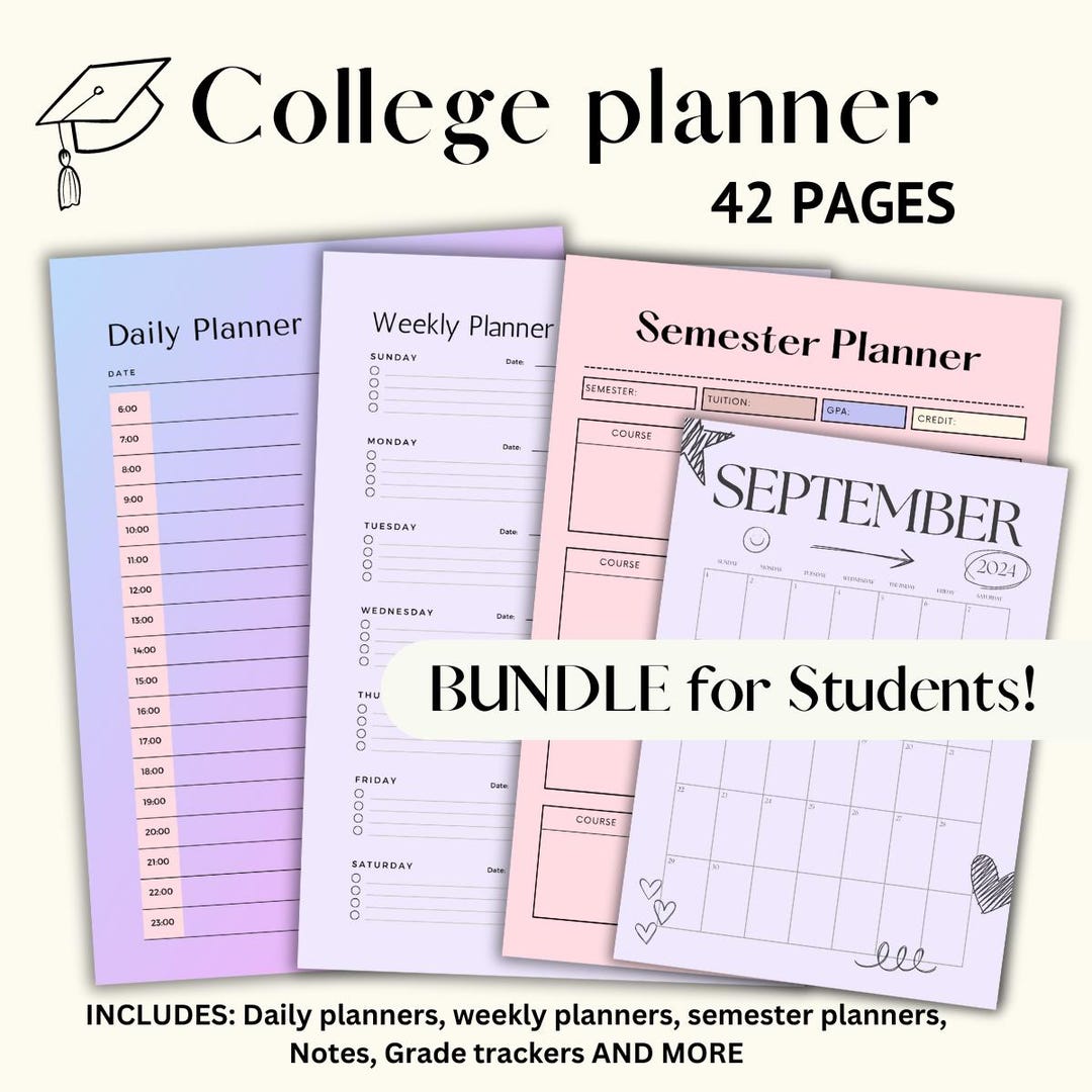 College Planner, Student Planner, Digital Academic Planner, Study ...