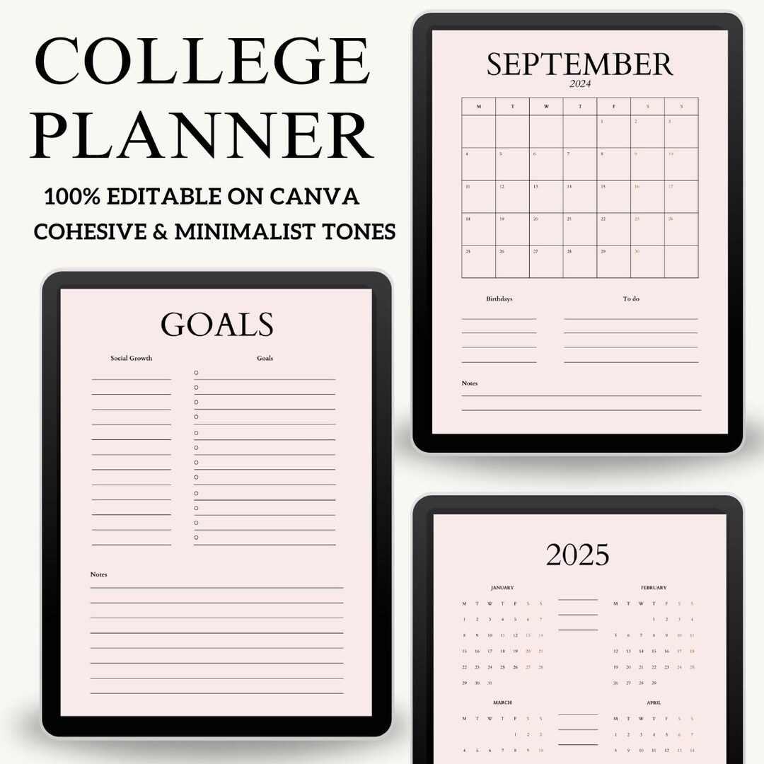 College Planner Template Academic Planner Template Student Planner ...