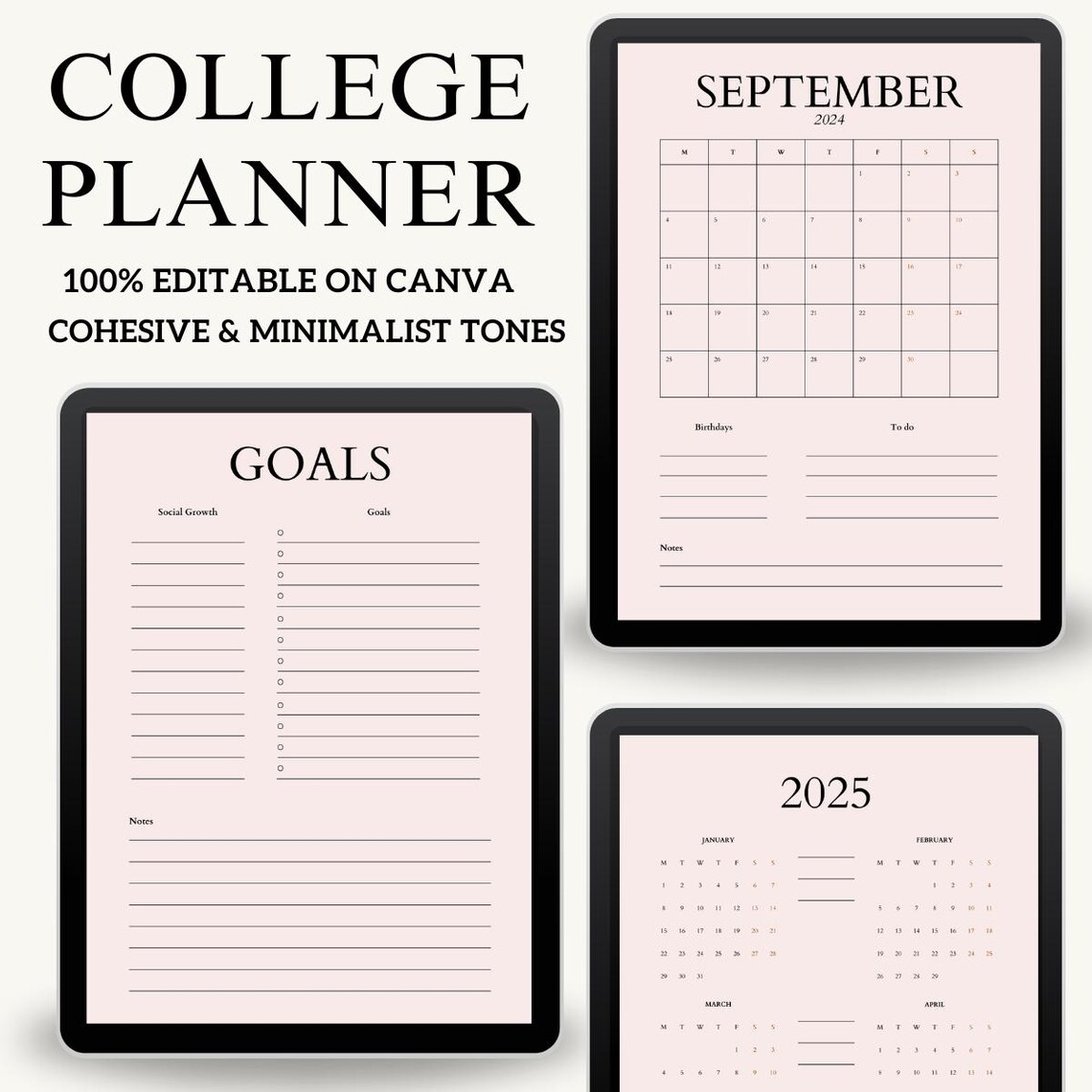 College Planner Template Academic Planner Template Student Planner ...