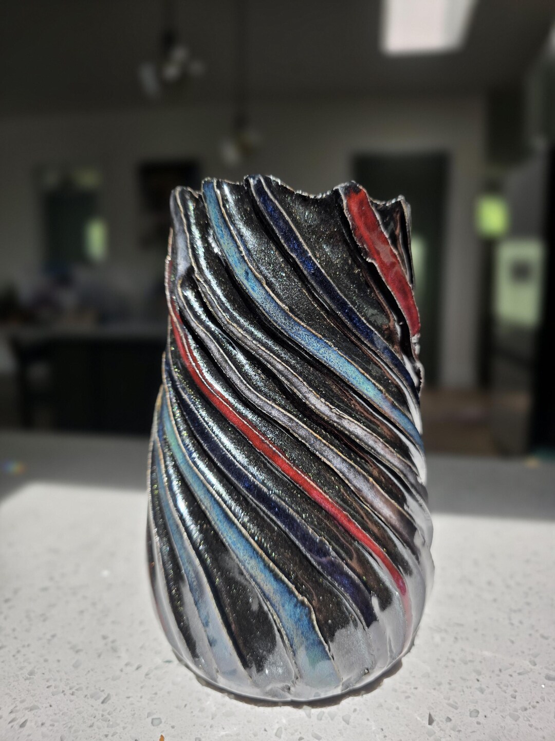 Multi Colored Twisted Vase - Etsy