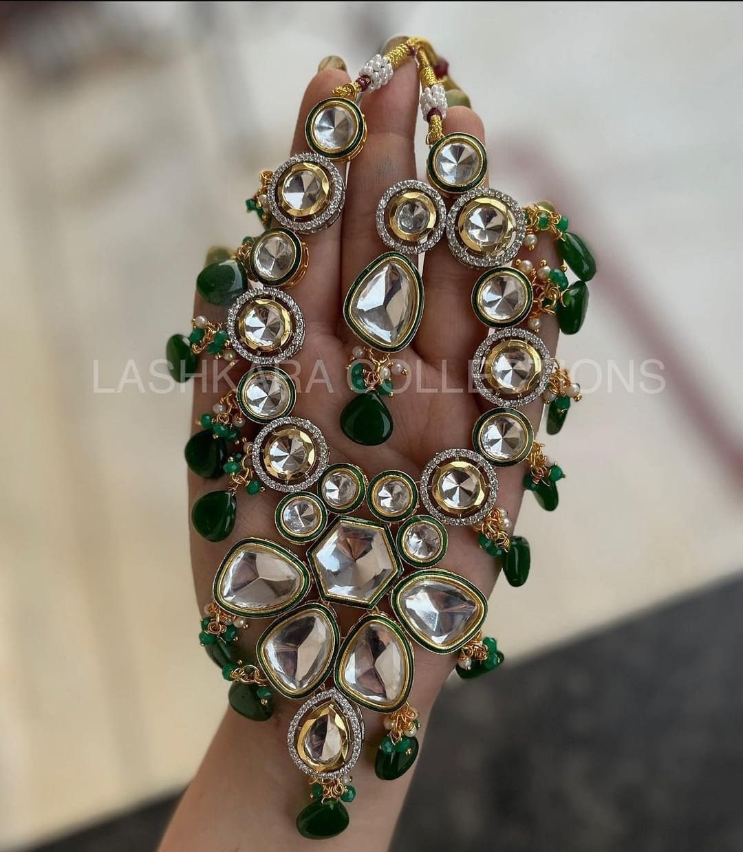 Isha Emerald Green Sabyasachi Inspired Necklace Fusion Indian Necklace ...