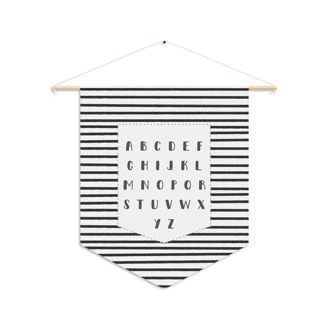 Playroom Banner | ABC for Kids Play Area | Black/white Stripe - Etsy