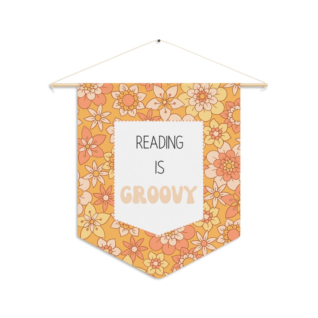 Playroom Banner | Reading is Groovy for Kids Play Area | Flower 6 - Etsy