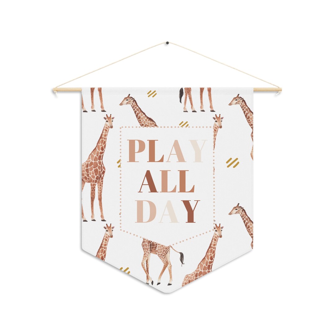 Playroom Banner | PLAY ALL DAY for Kids Play Area | Animal 7 - Etsy