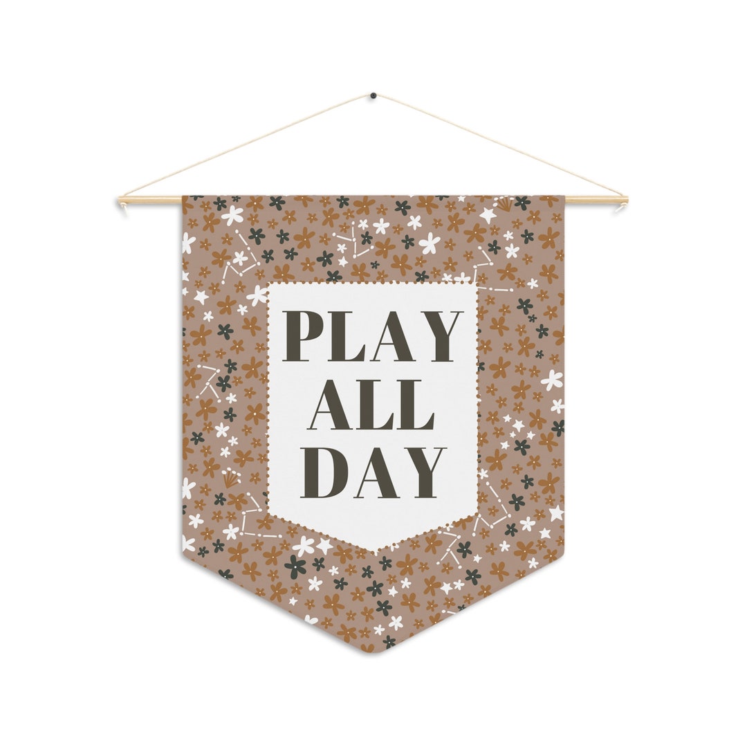 Playroom Banner | PLAY ALL DAY for Kids Play Area | Multi Floral 7 - Etsy