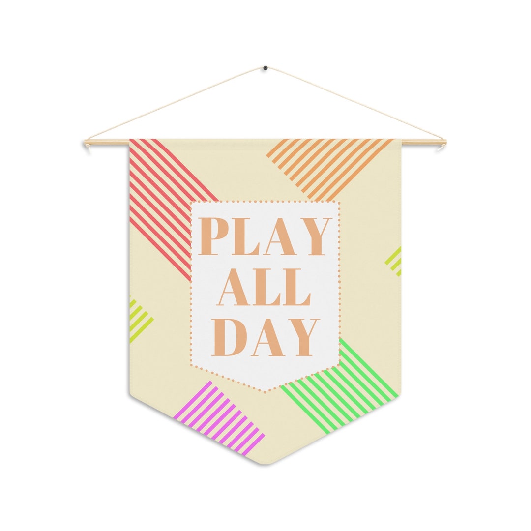 Playroom Banner | PLAY ALL DAY for Kids Play Area | Multi 2 - Etsy