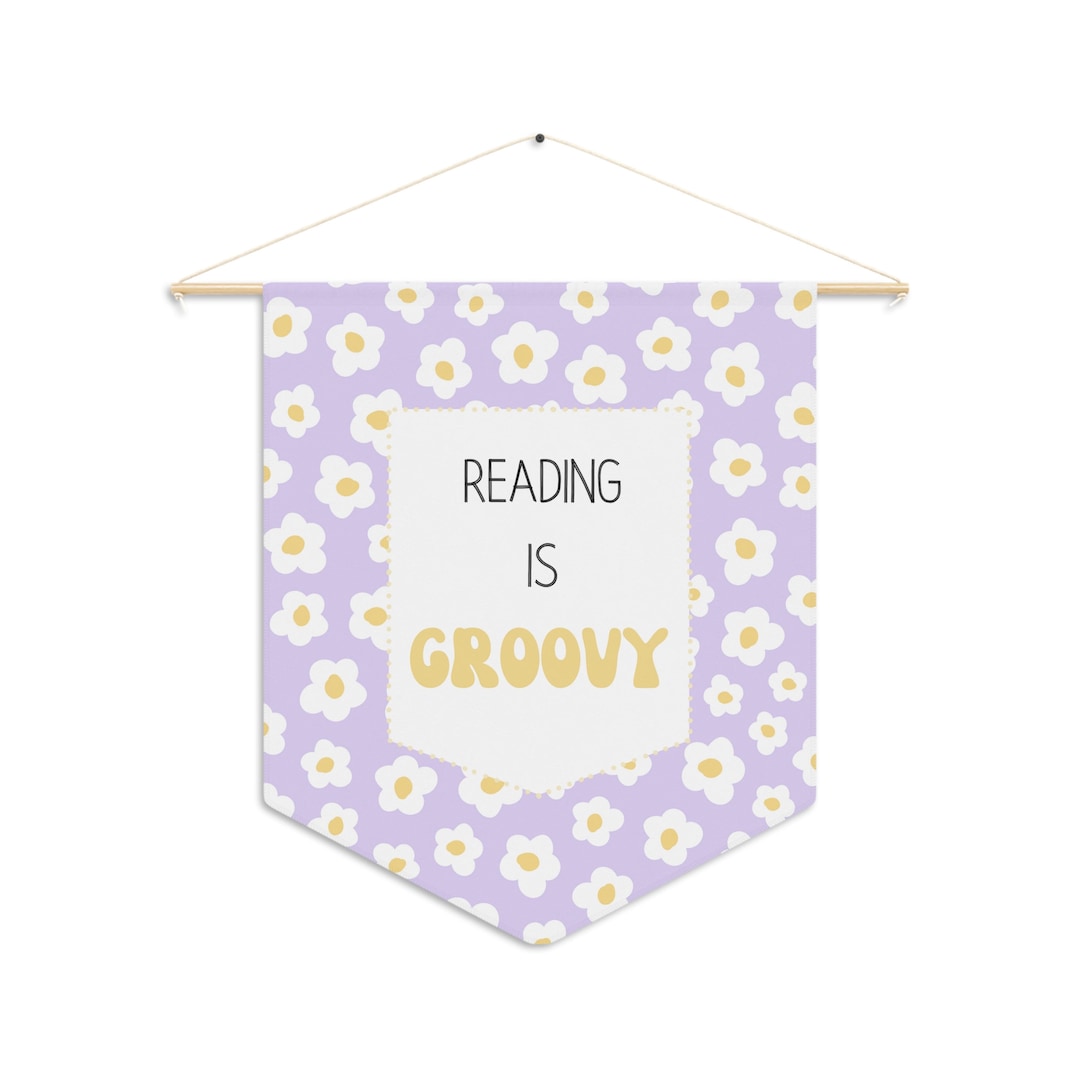 Playroom Banner | Reading is Groovy for Kids Play Area | Flower 9 - Etsy