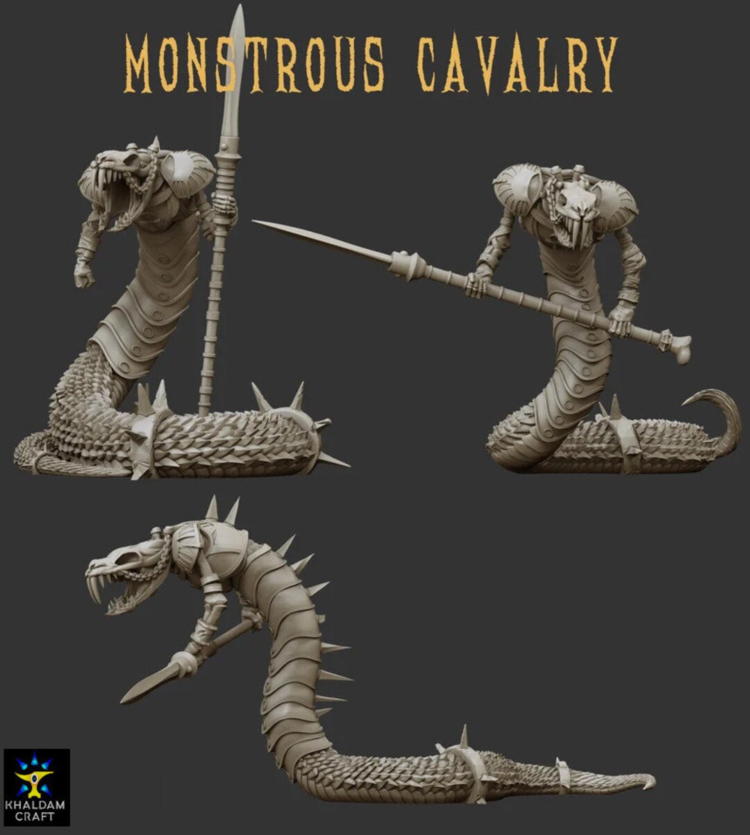 Skeleton Monster Cavalery, Snake Riders, Heavy Cavalery, Miniature ...