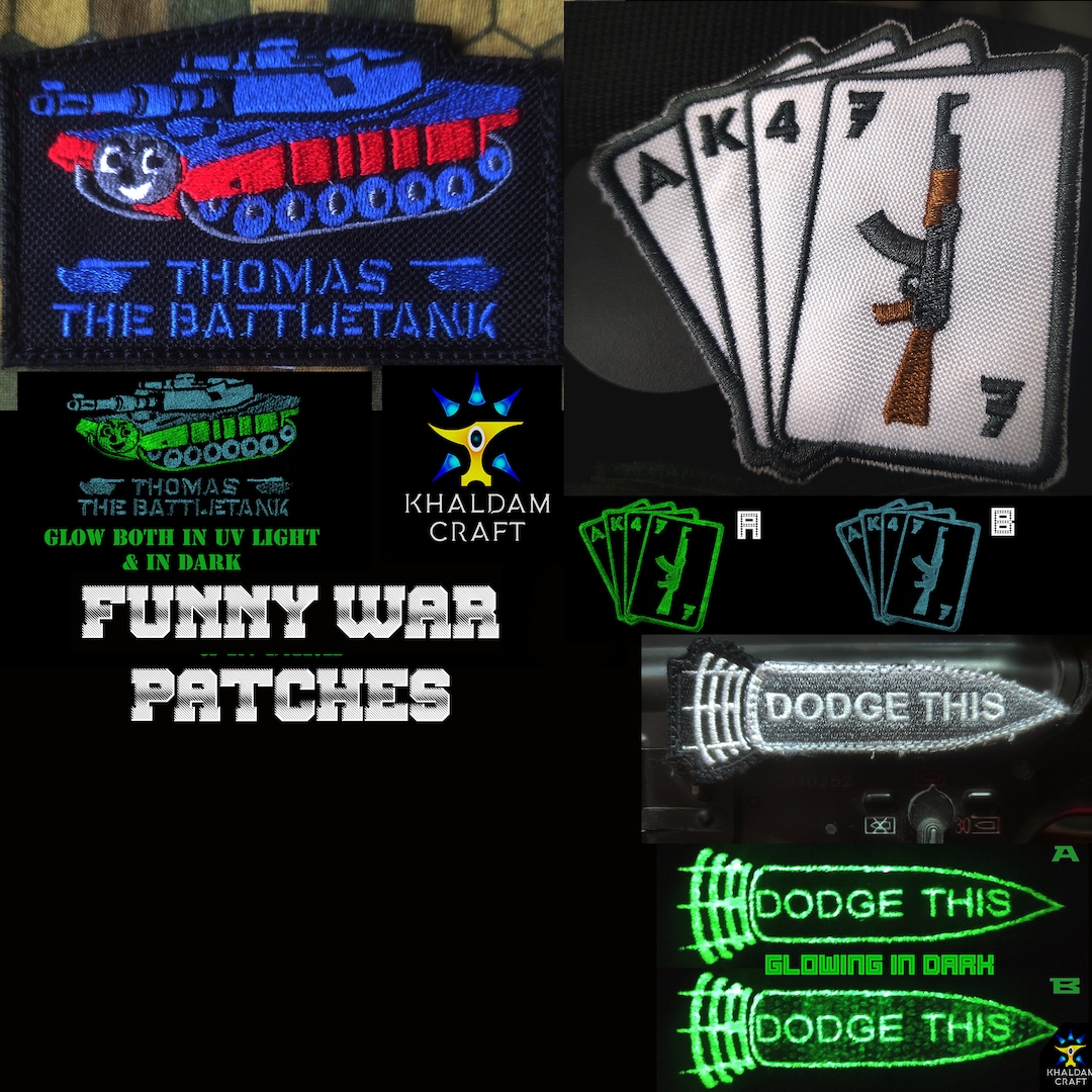 Funny War Patches, Ak47 Cards Patch , Thomas the Battletank Meme, Dogde ...
