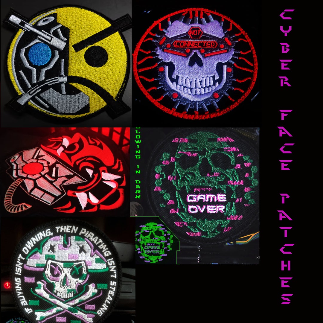 Cyber Face Designs Game Over, Connected Skull, Cyberball, Samurai ...