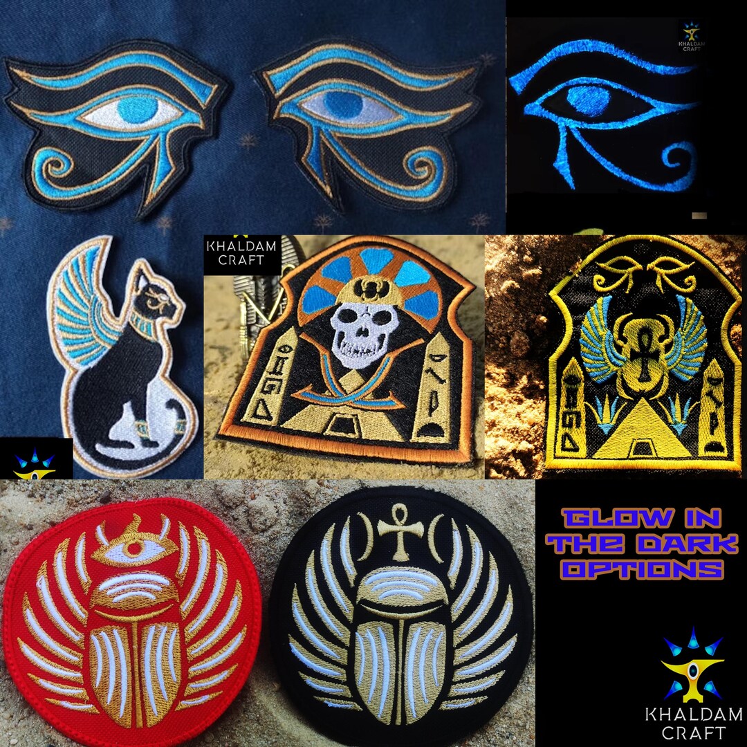 Ancient Egipt Patches,horus RA Eye, Ankh, Wing Cat, Hieroglyphs ...