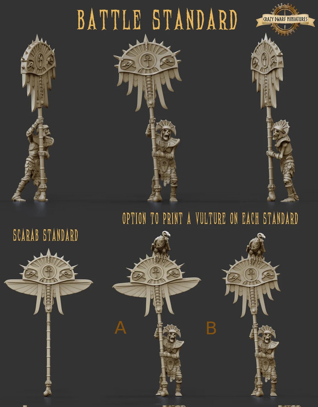 Skeleton Battle Standard, Army Banner With Vultures or Without Them ...