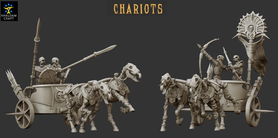 Skeleton Chariot Unit, Archer Chariot, Spear Chariot, Pharaoh on Royal ...