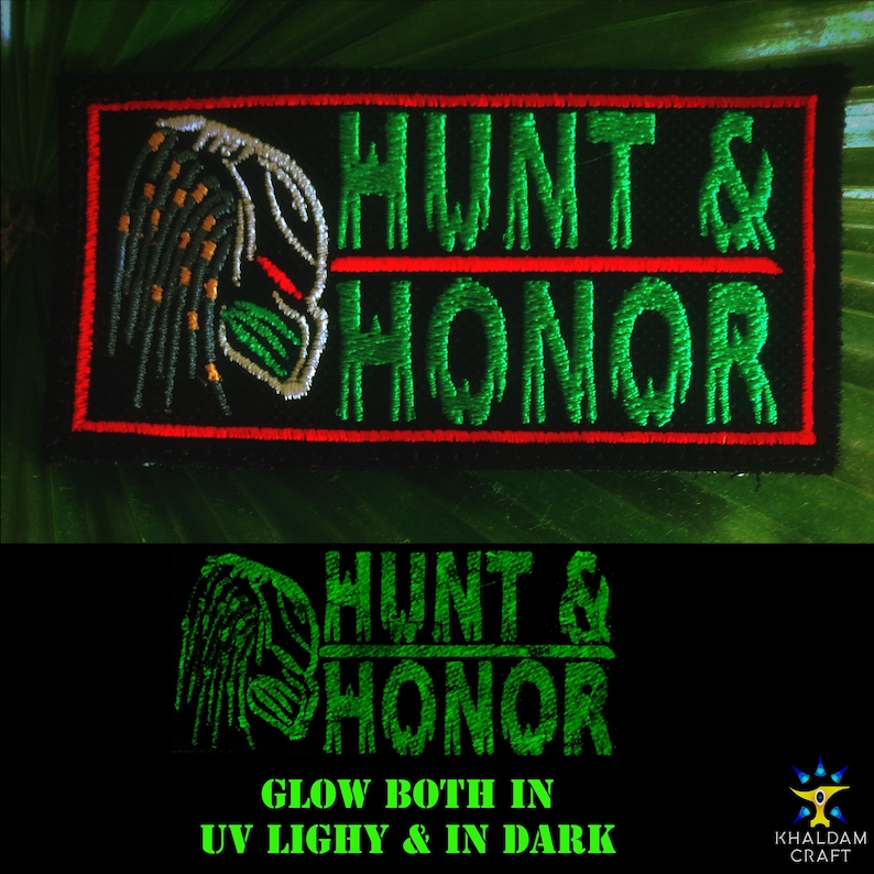Predator Hunter Inspired Patches, Hunt & Honor, Space Hunter, Red Spine ...