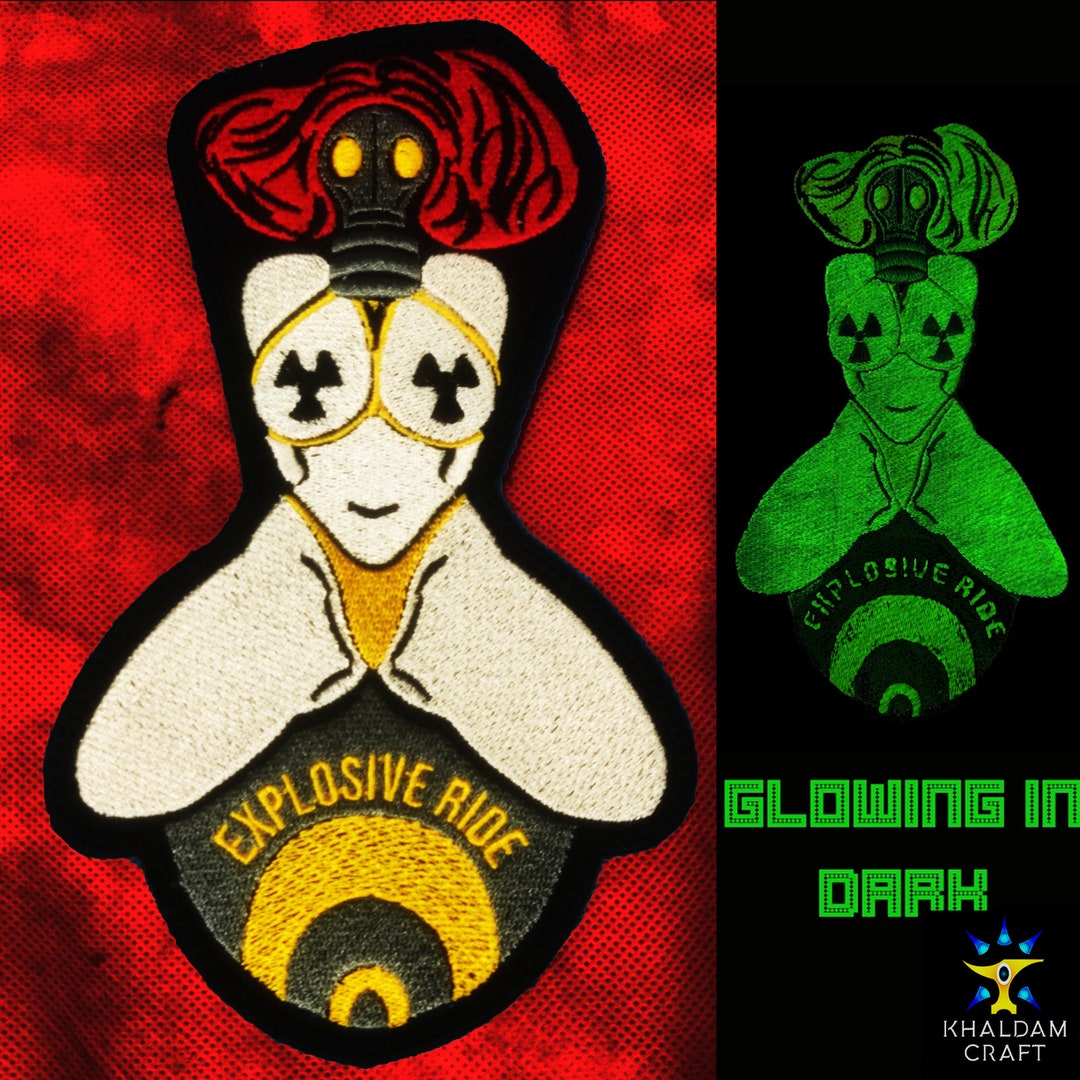 Redhead Explosive Ride Patch Joke Sexy Humor Funny Radioactive Big Patch Boom Postapo