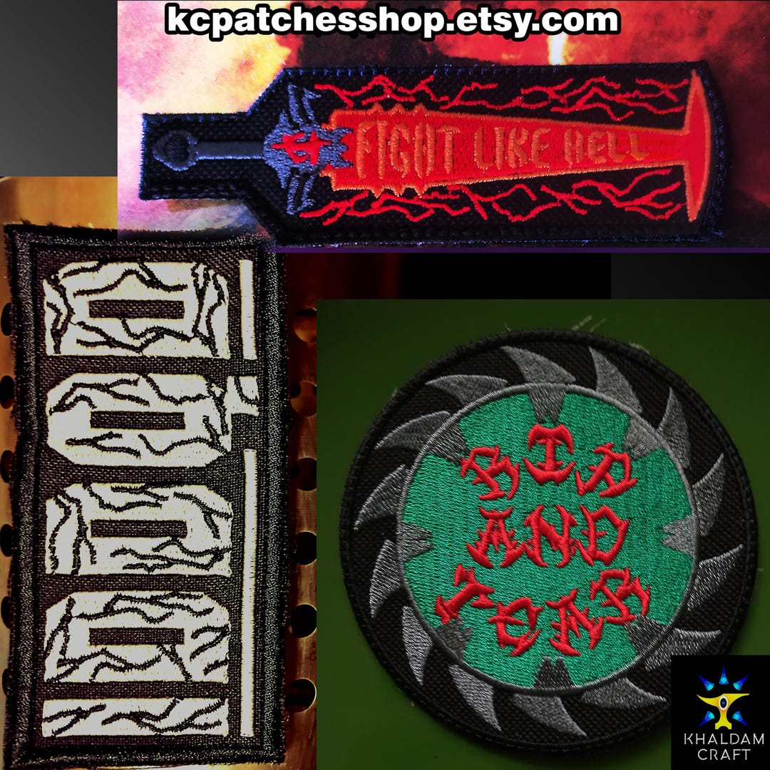 Fight Like Hell Sword Patch, Hell Slayer Glowing in Uv & Dark Patch ...