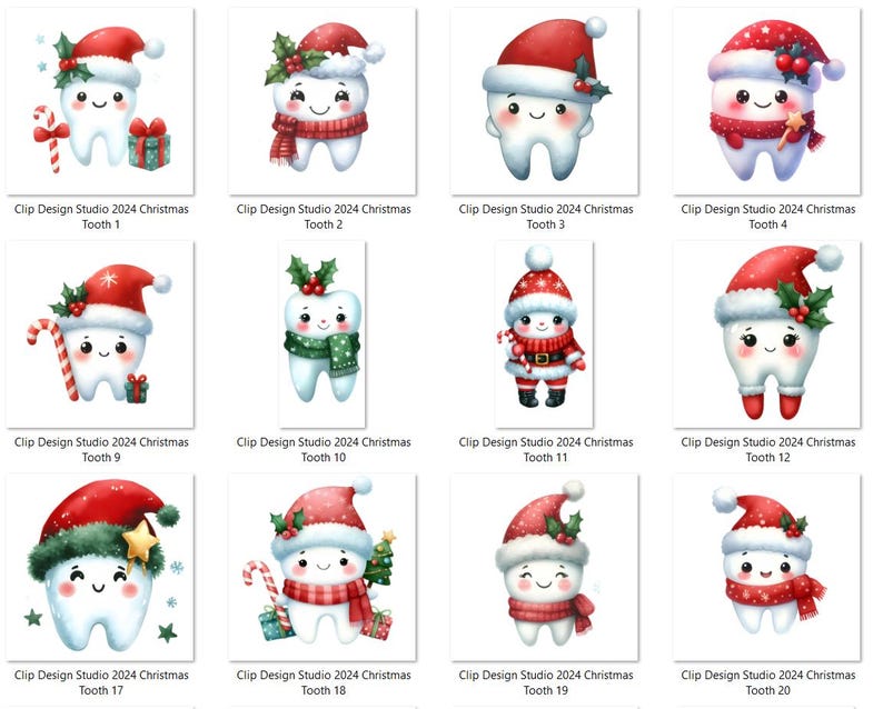 Christmas Teeth Clipart | Xmas Tooth PNG | Dental Clipart | Dentist ...