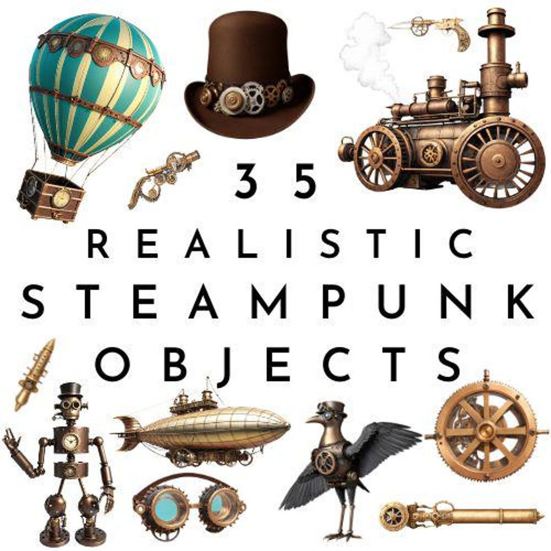 Steampunk Clipart Realistic Steampunk PNG Steampunk Scrapbooking ...