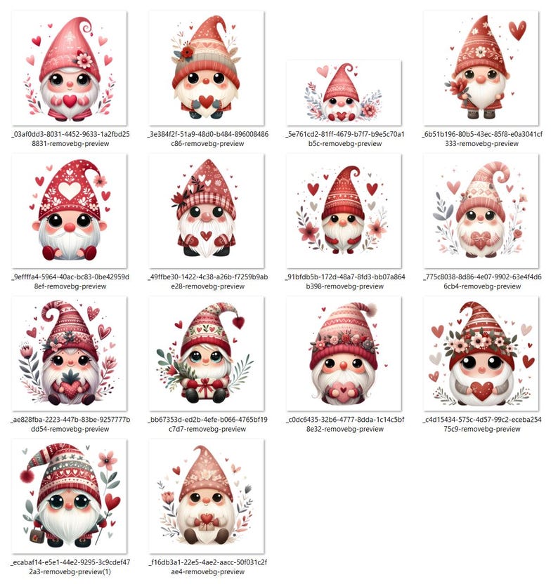 Valentine Gnomes Clipart | Cute Gnomes PNG | Love Clipart | Gnomes Love ...