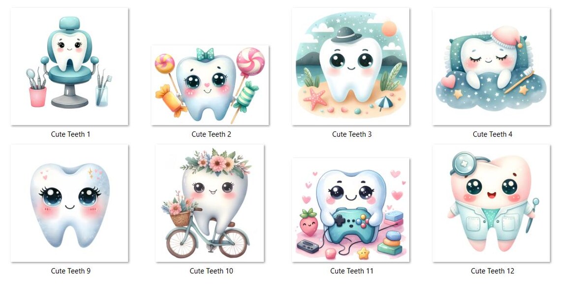 Teeth Clipart | Tooth PNG | Dental Clipart | Dentist Illustrations ...