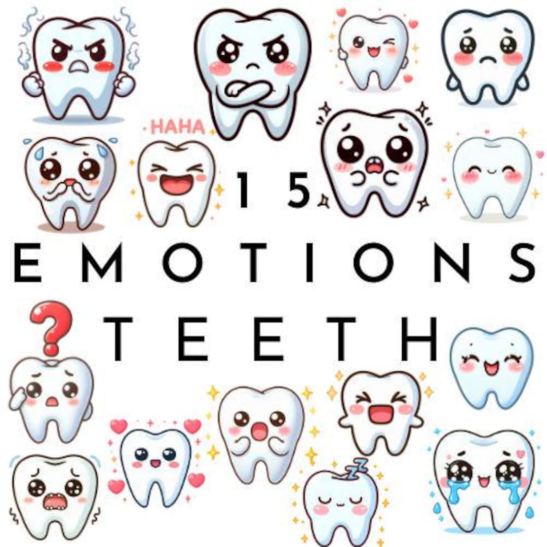 Emotions Teeth Clipart | Tooth PNG | Dental Clipart | Dentist ...