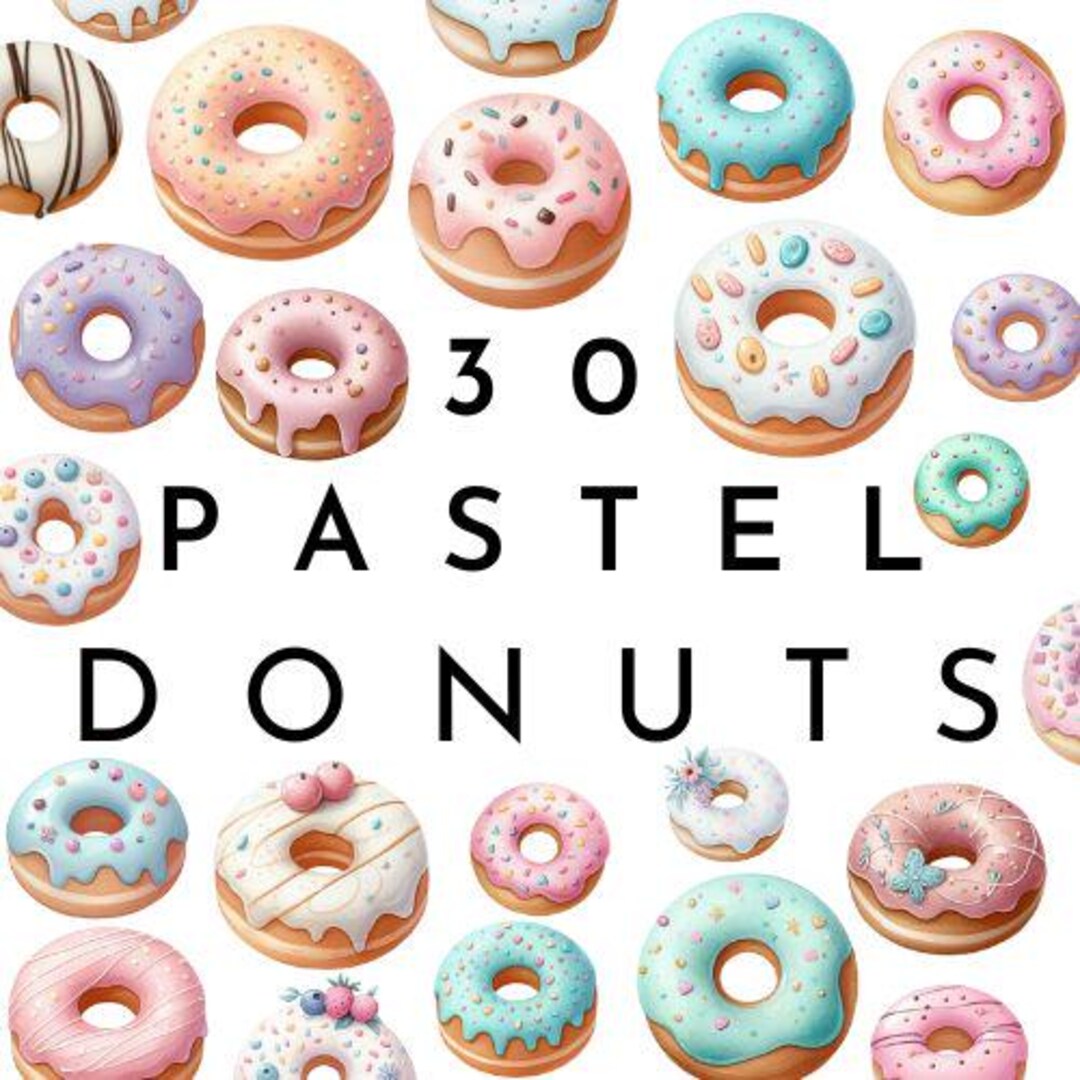 Pastel Donut Clipart | Donut PNG | Donuts Graphics | Donut Design ...