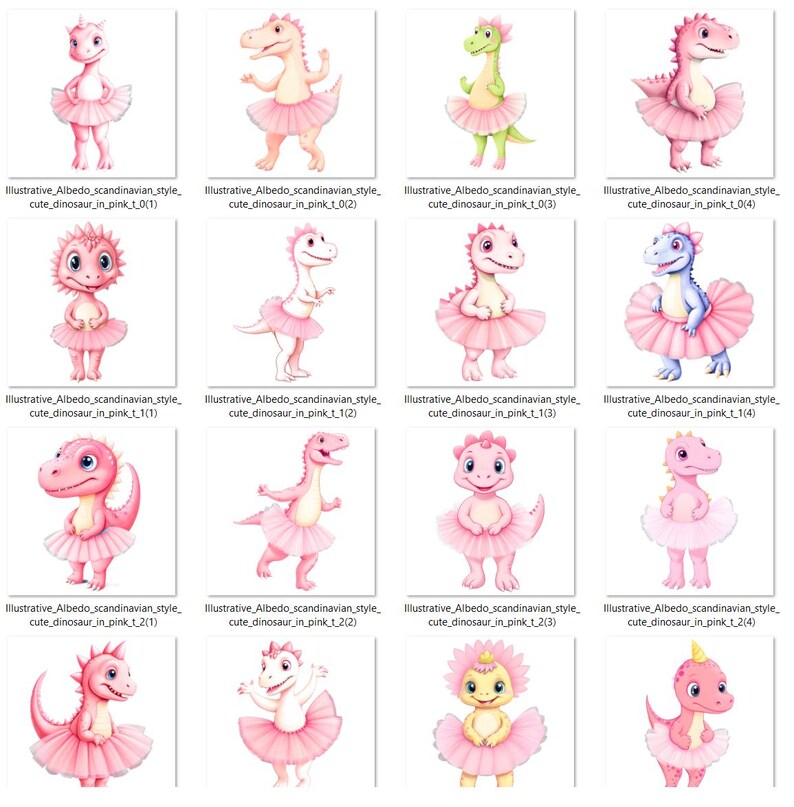 Dinosaur in Tutu Clipart Cute Ballerina Dinosaur PNG Dinosaurs in Tutus ...