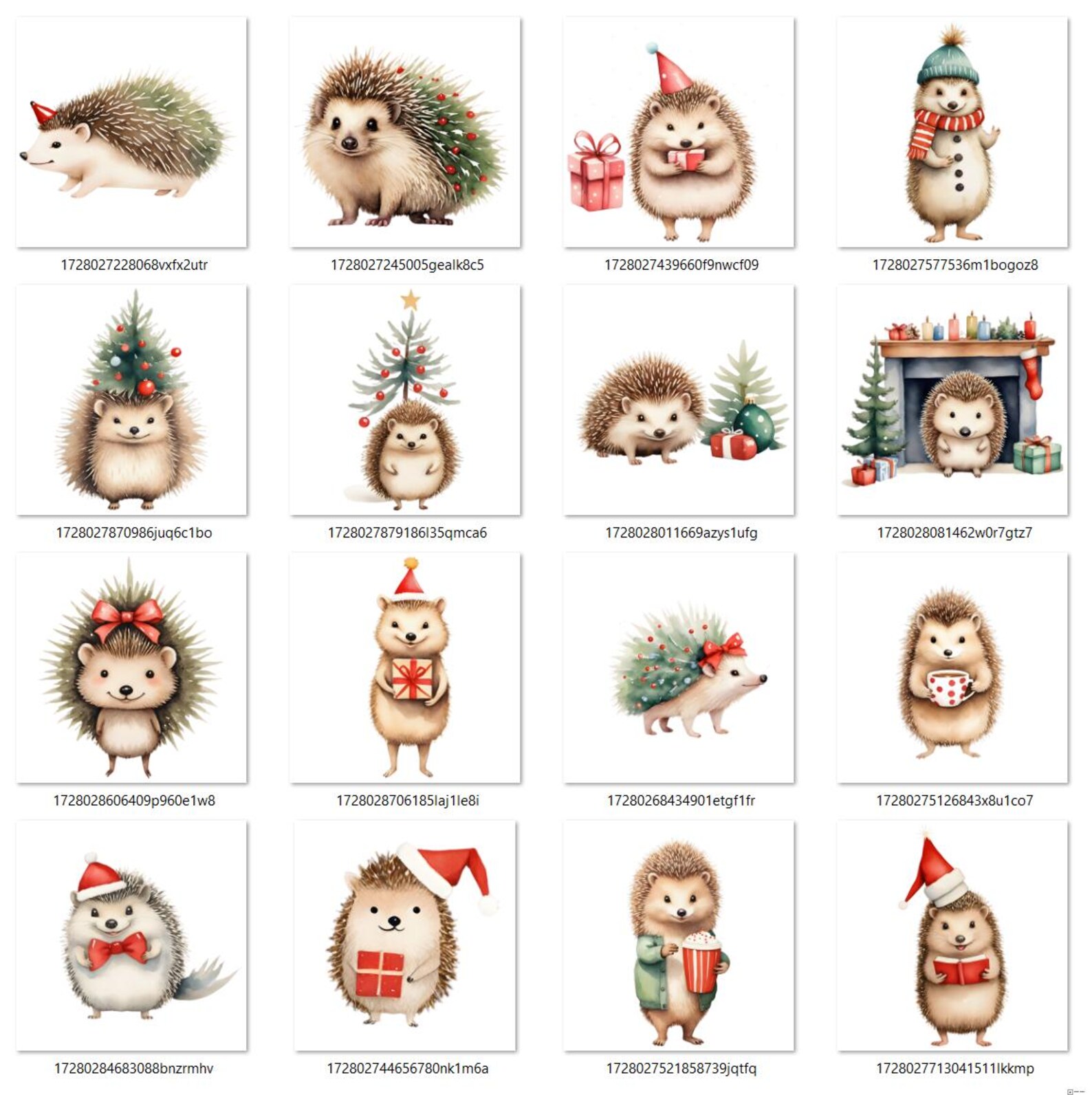 Christmas Hedgehog Clipart | Cute Xmas Hedgehogs PNG | Hedgehog Clipart ...
