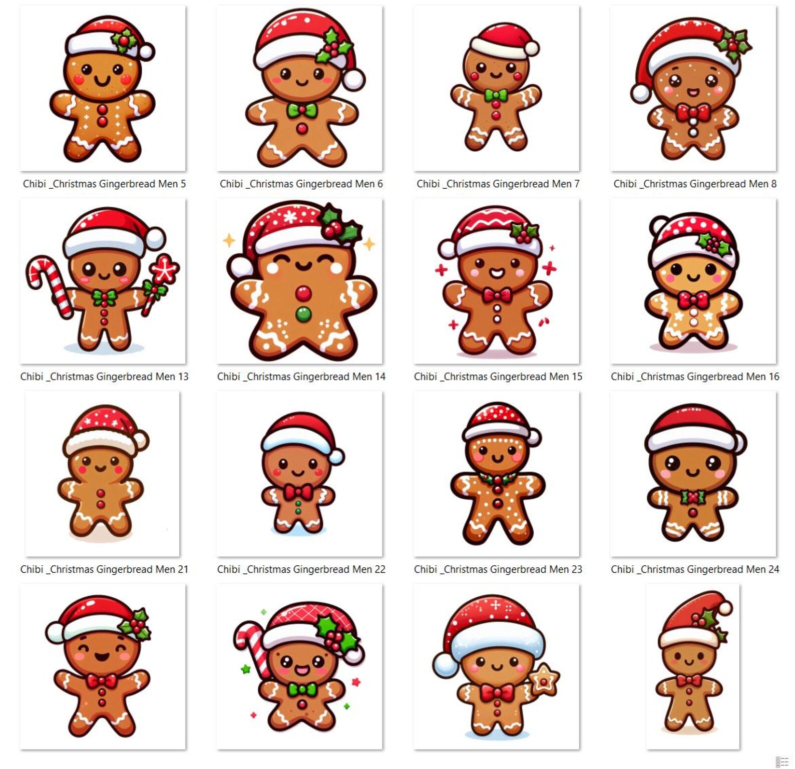 Chibi Gingerbread Man Clipart | Gingerbread PNG | Gingerbread Christmas ...