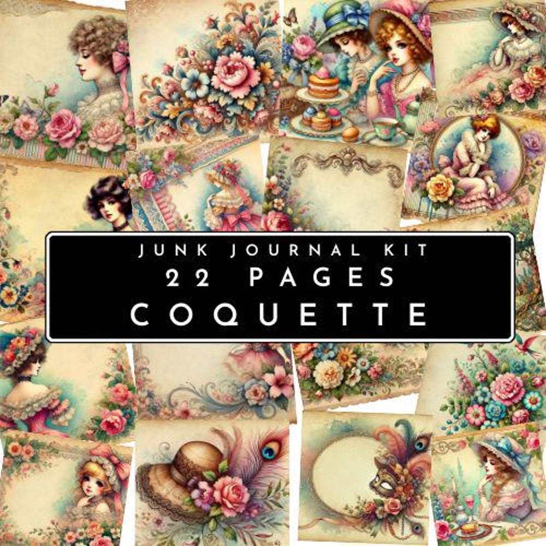 Coquette Junk Journal | Printable Scrapbooking Kit | Preppy Junk ...