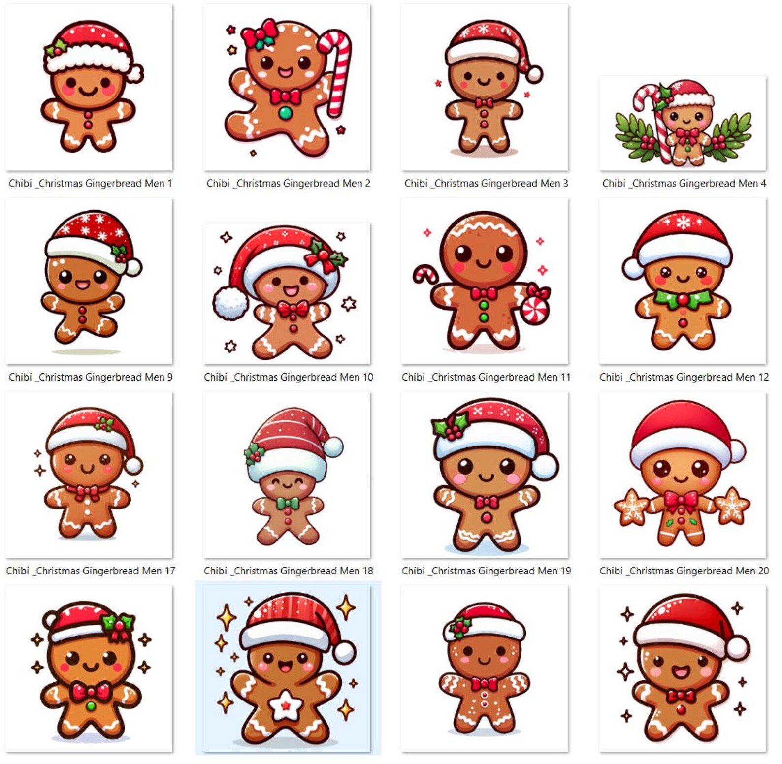 Chibi Gingerbread Man Clipart | Gingerbread PNG | Gingerbread Christmas ...