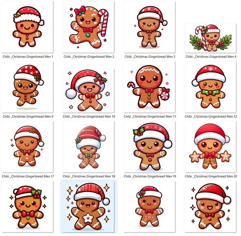Chibi Gingerbread Man Clipart | Gingerbread PNG | Gingerbread Christmas ...