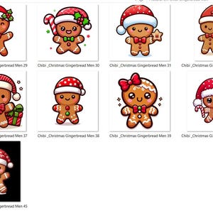 Chibi Gingerbread Man Clipart | Gingerbread PNG | Gingerbread Christmas ...