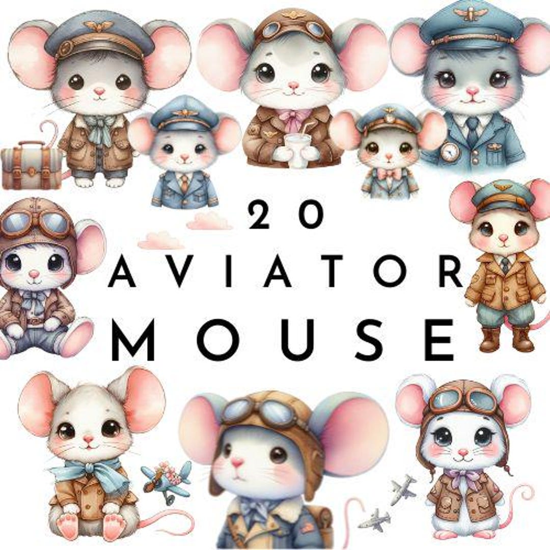 Aviator Mouse PNG | Aviator Mouse Clipart | Cute Mousepng | Nursery Art ...