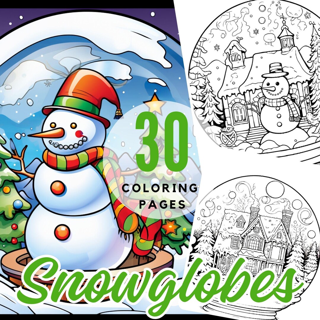 Christmas Snow Globe Coloring Pages, Christmas Activity for Kids ...