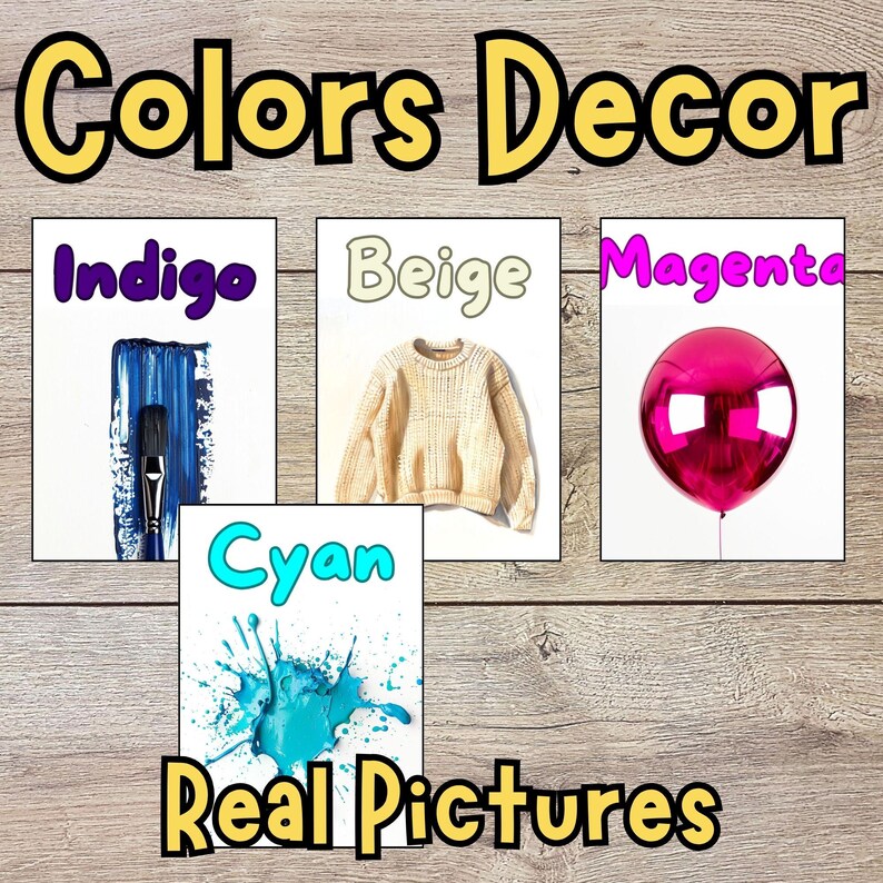 Color Chart Poster, Colour Posters, Color Display With Real Pictures ...