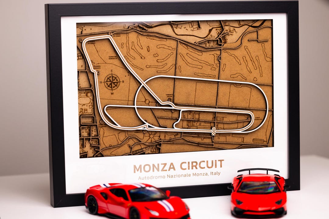 Monza 3D Wooden Track Map | Premium Motorsport Wall Art & Racing Decor ...