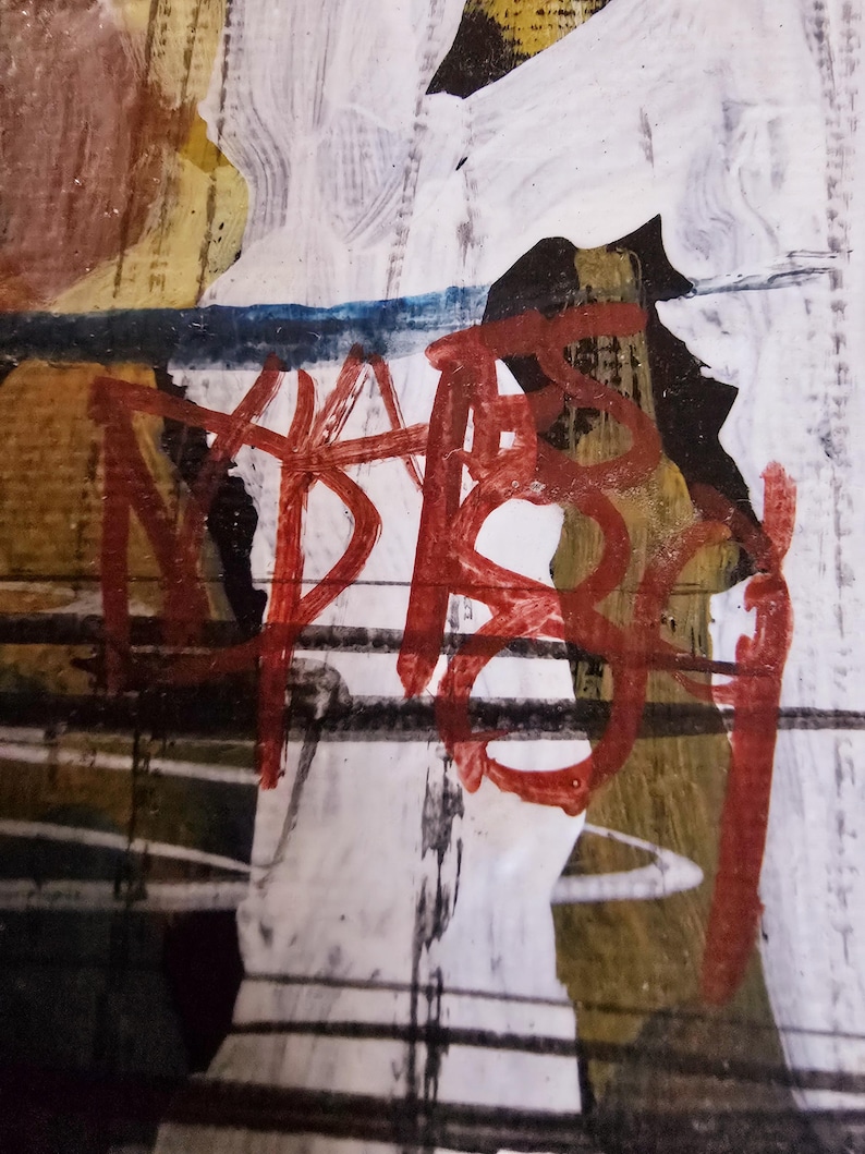 Danny Mayes ORIGINAL ARTWORK People With Umbrellas Painting, Circa 1989 ...