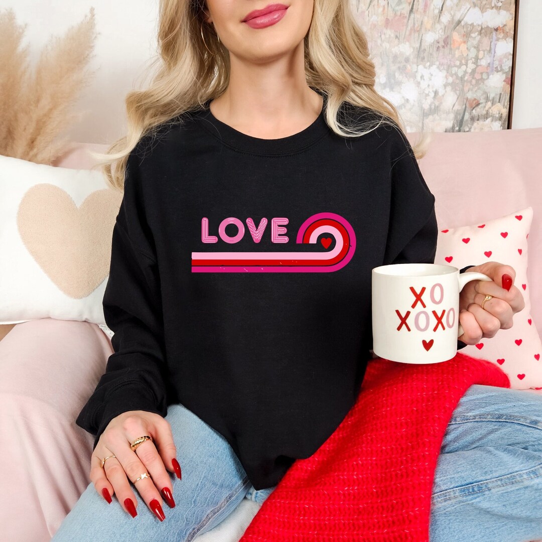 Love Valentine's Day Sweatshirt, Couple Matching Valentine's Day Sweatshirt, Valentine's Day ...