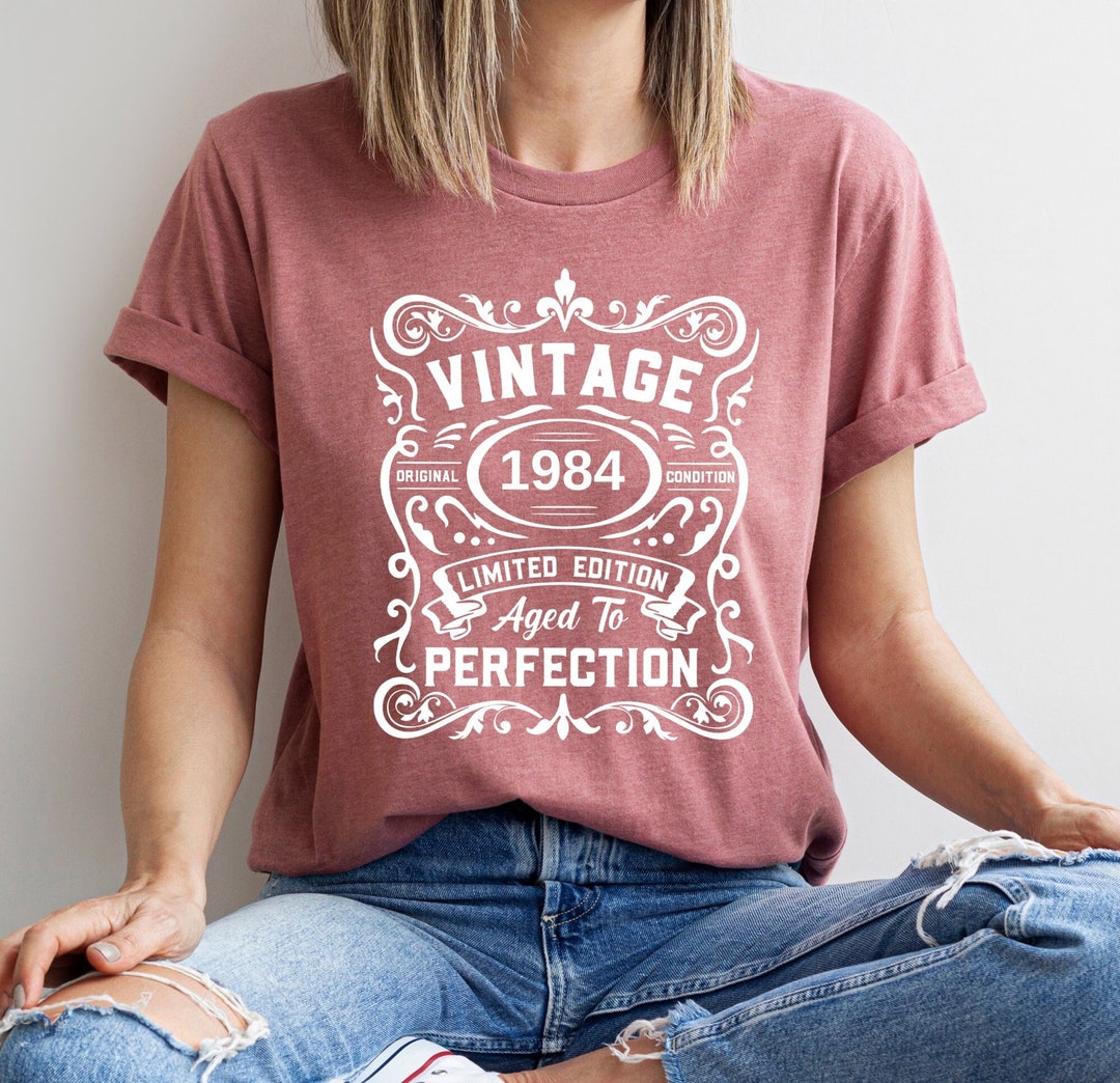 Camiseta vintage de edición limitada de 1984, camisa de cumpleaños ...