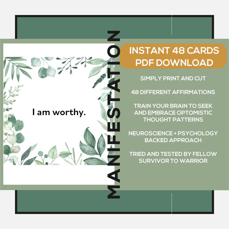 Positive Affirmation Printables; Retrain Your Brain, Change Negative ...