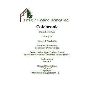 Your Timber Frame Home Starts Here - Colebrook - Ready to Build Plans ...